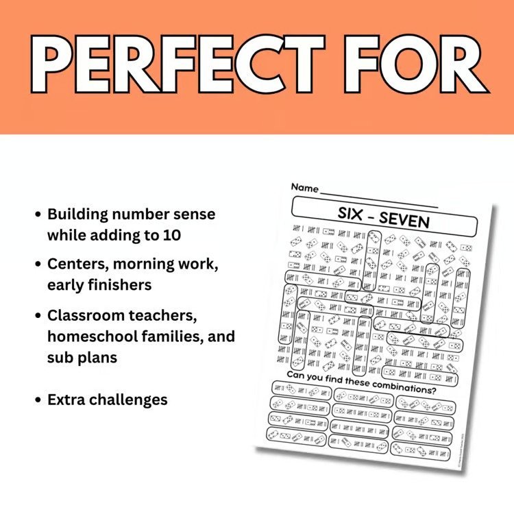 6–7 Math Puzzle | Domino & Tally Search | Number Sense l Worksheet ...