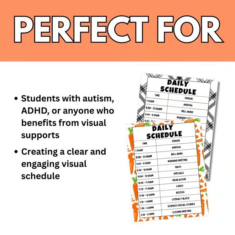 Daily Schedule Editable Template *SO MANY CHOICES!* – Handy Scandi Teacher