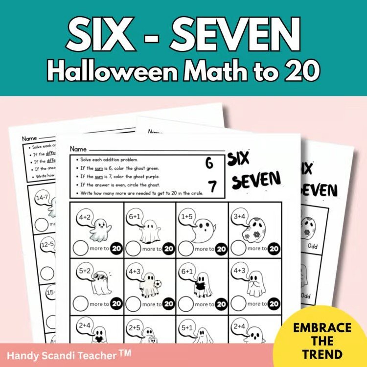 Halloween Math Fun: Six Seven l 6 – 7 Worksheets | Sums, Differences ...