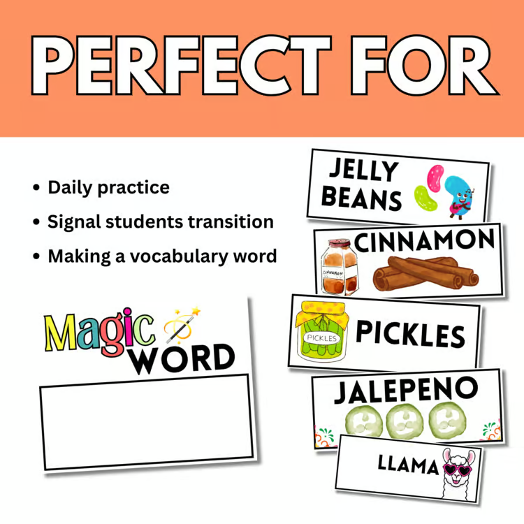Magic Word/Movement Code Word Transition Sign – Handy Scandi Teacher