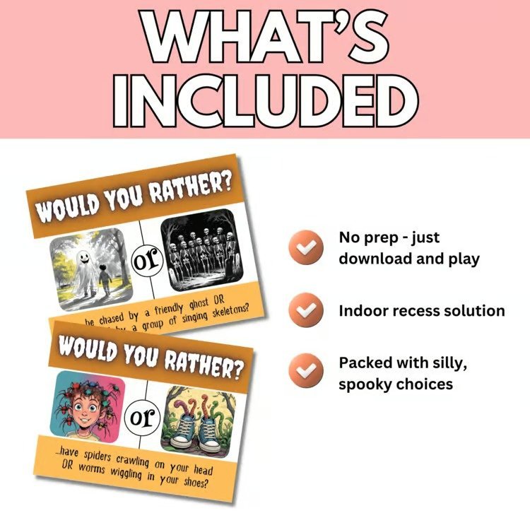Would You Rather? | Halloween Brain Break Activity and Writing Prompts ...